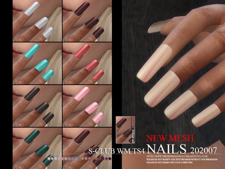 S-Club ts4 WM Nails 202007 New mesh - The Sims 4 Catalog