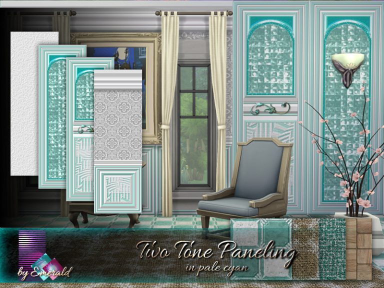 Two Tone Paneling in pale cyan - The Sims 4 Catalog