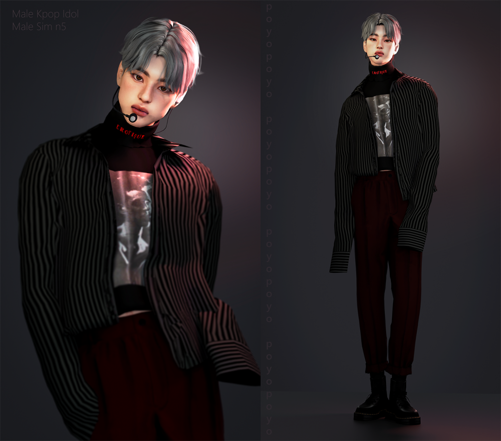 [poyopoyo] Public Release | Male Kpop Idol | Male Sim n5 - The Sims 4 ...