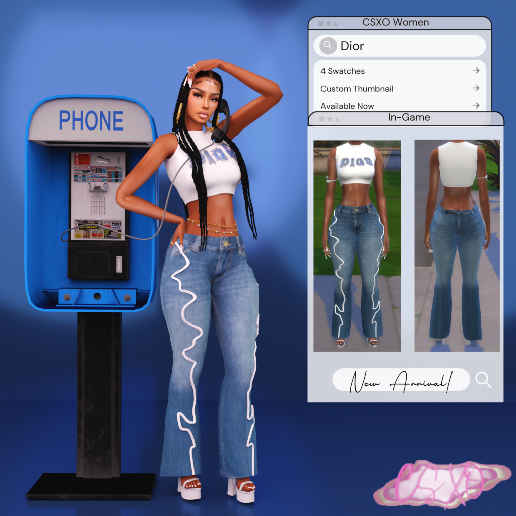Dior Tank & Jaded Jeans - The Sims 4 Catalog