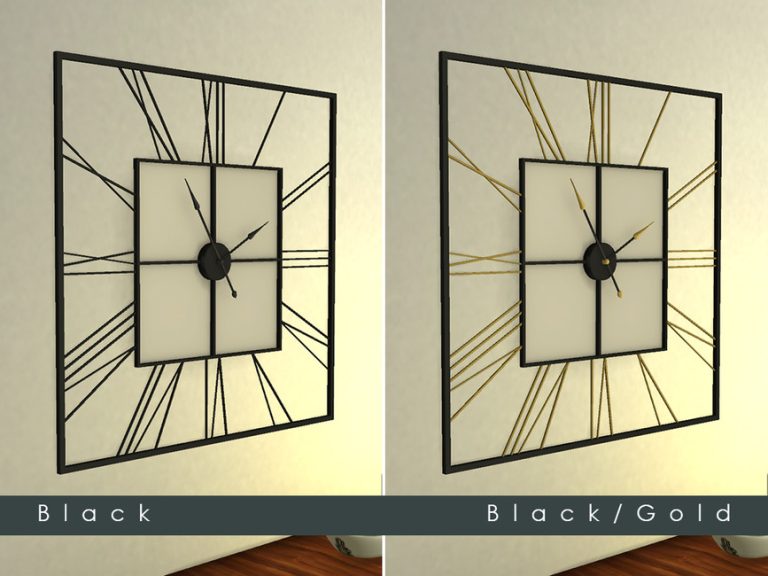 3D Square Wall Clock (Not a Decal) - The Sims 4 Catalog