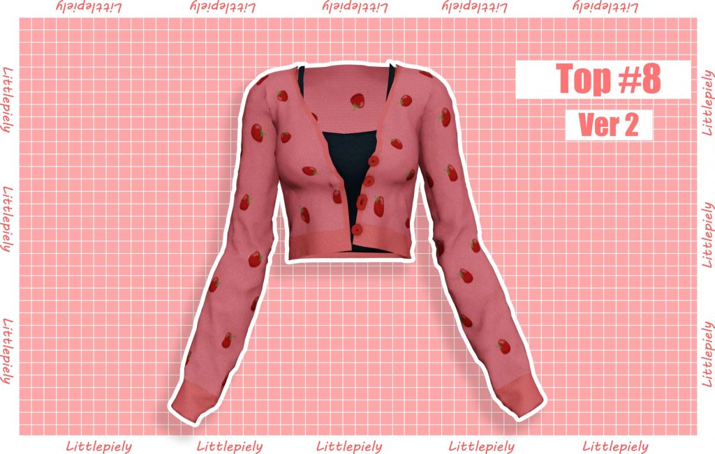Top #8 V2 ♡ (Strawberry VIP) - The Sims 4 Catalog
