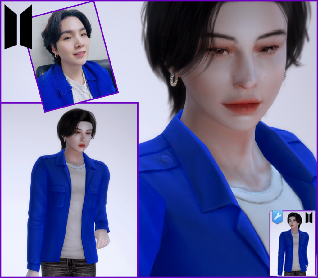 BTS Yoongi Blue Jacket - The Sims 4 Catalog