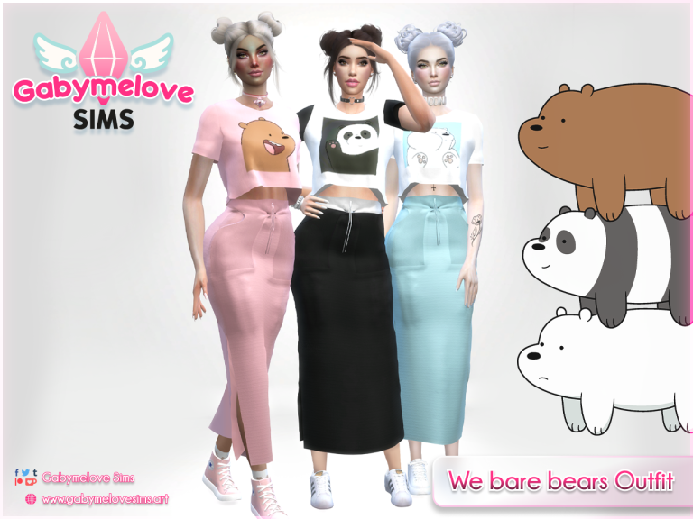 We bare bears (Escandalosos) long skirt Outfit - The Sims 4 Catalog
