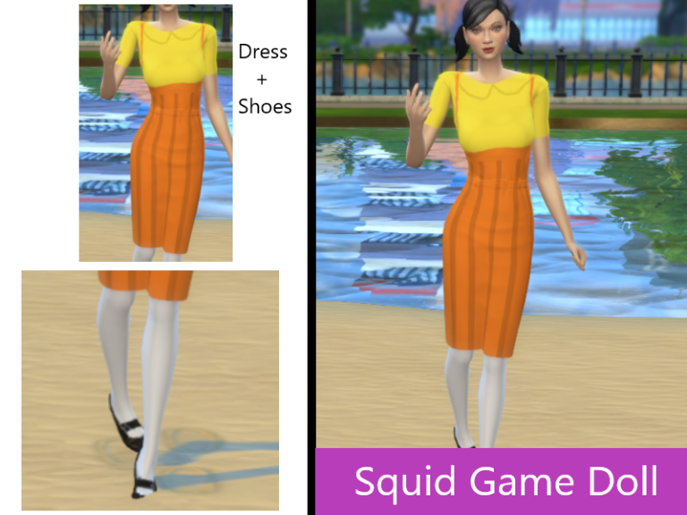 SQUID GAME DOLL COSPLAY CLOTHES - The Sims 4 Catalog
