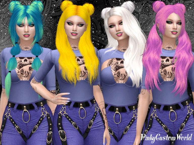Bonus recolor of S-Club's Double Buns hair accessory - The Sims 4 Catalog
