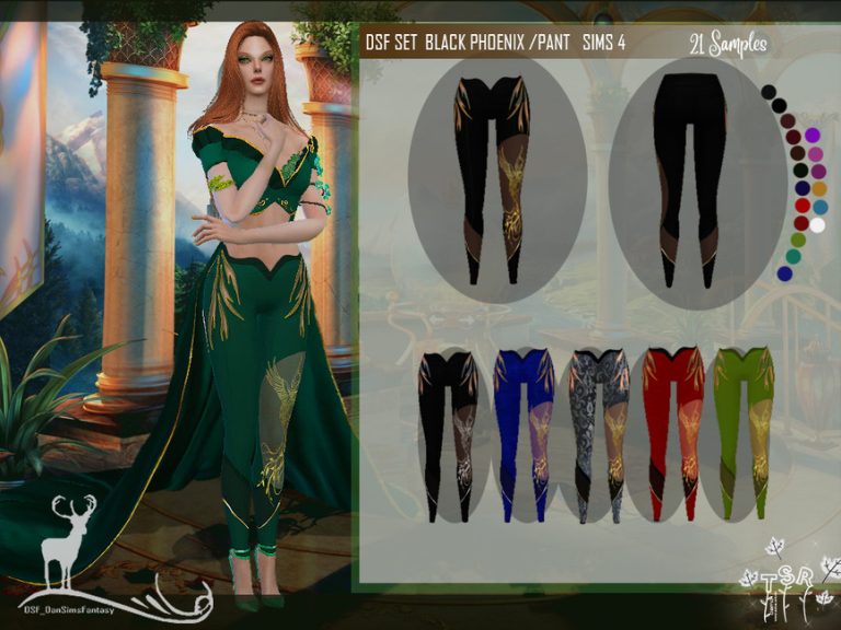DSF SET BLACK PHOENIX ELVES COSTUME - The Sims 4 Catalog