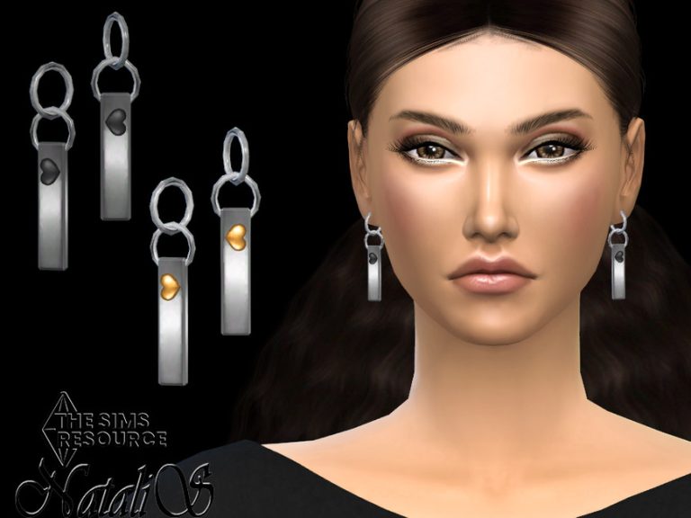 Metal bar with heart earrings - The Sims 4 Catalog