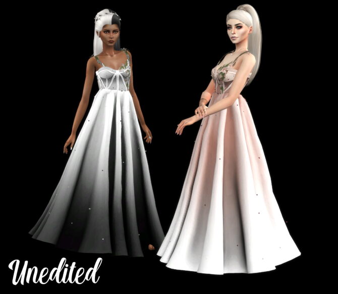 Prom Dress With Floral Tulle - The Sims 4 Catalog