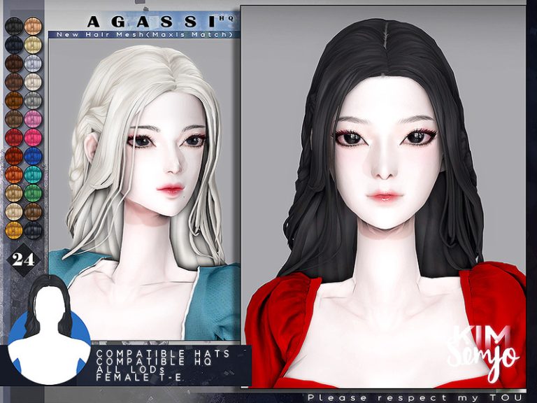 TS4 Female Hairstyle_Agassi(Maxis Match) - The Sims 4 Catalog