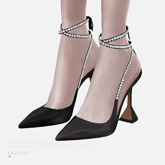 【CHARONLEE】Amina Muaddi Karma 95 Suede Pumps - The Sims 4 Catalog