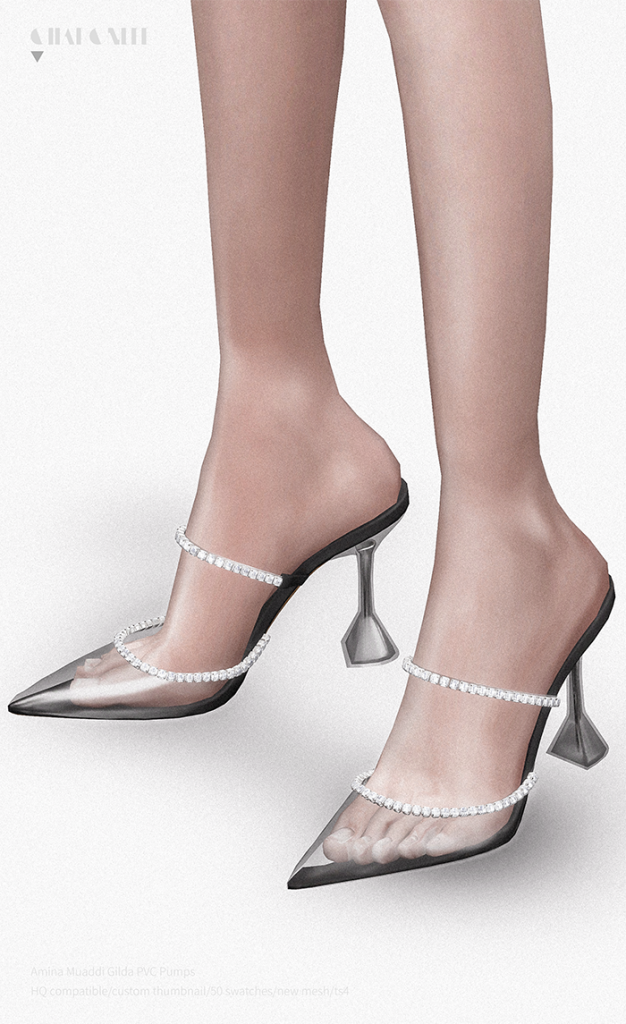 【CHARONLEE】Amina Muaddi Gilda PVC Pumps - The Sims 4 Catalog