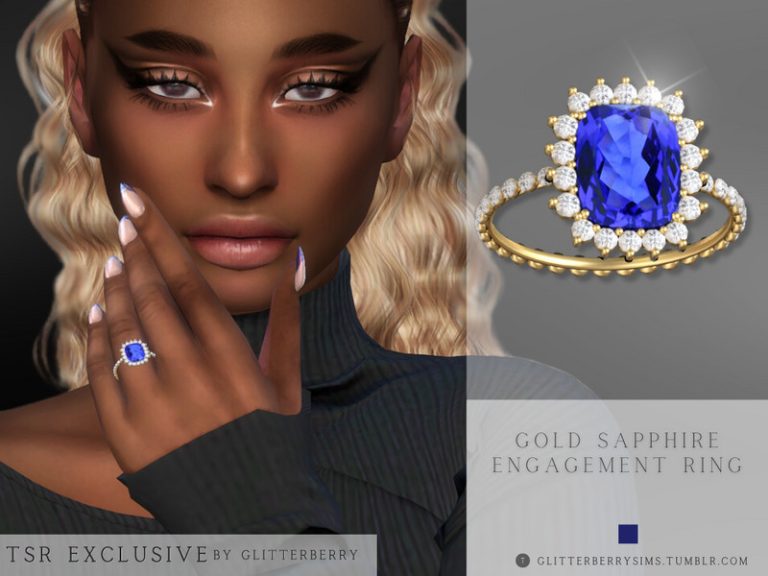Gold Sapphire Engagement Ring Sims 4 / Rings - The Sims 4 Catalog