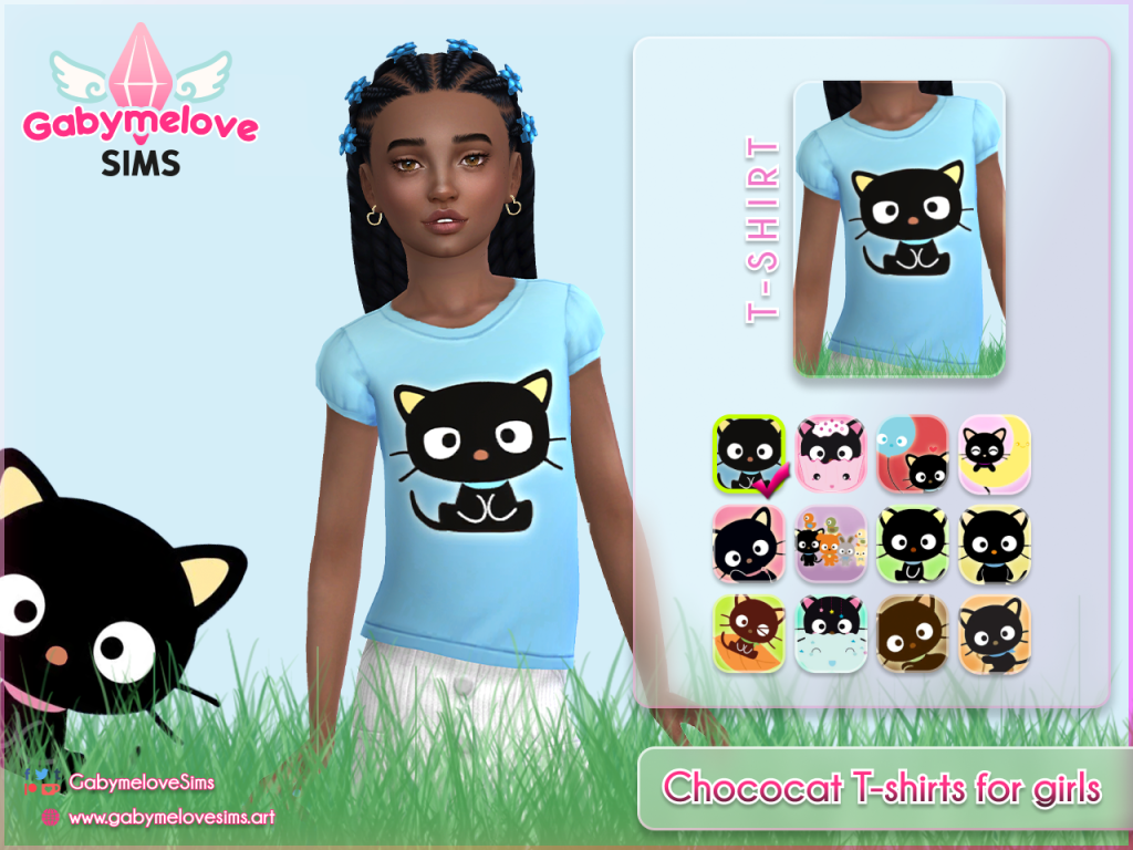 Chococat T-shirts for girls | Updated 2023 - The Sims 4 Catalog