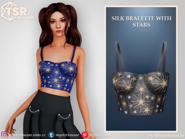 Silk bralette with stars - The Sims 4 Catalog