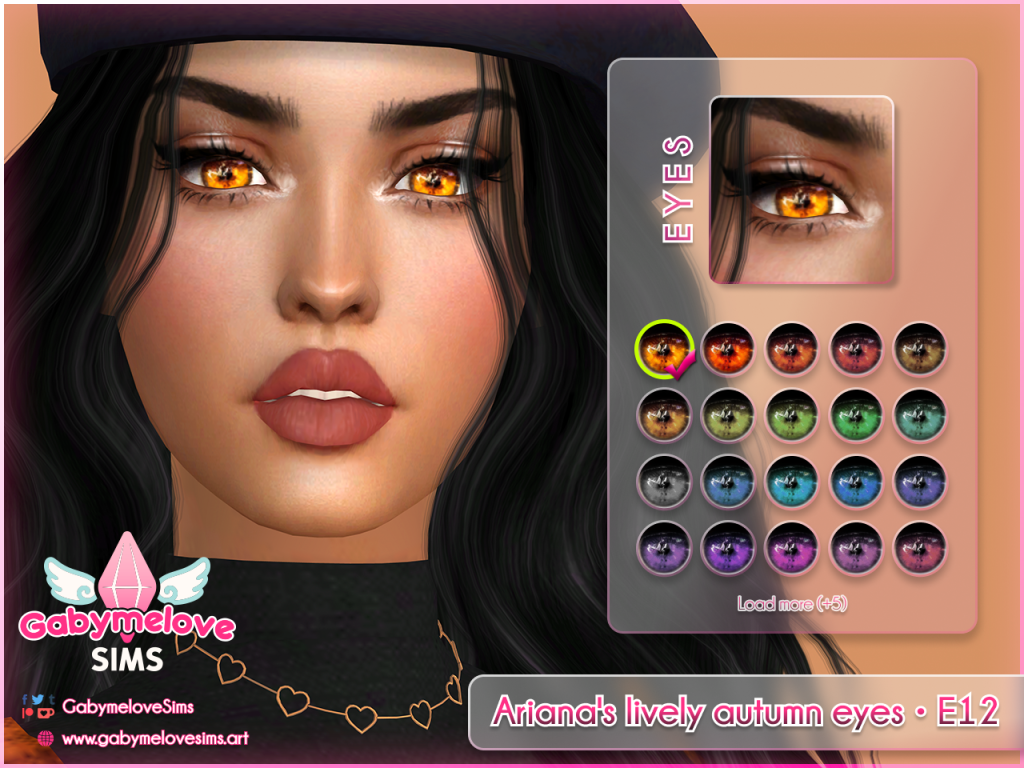 Ariana's lively autumn eyes • E12, contact lenses - The Sims 4 Catalog