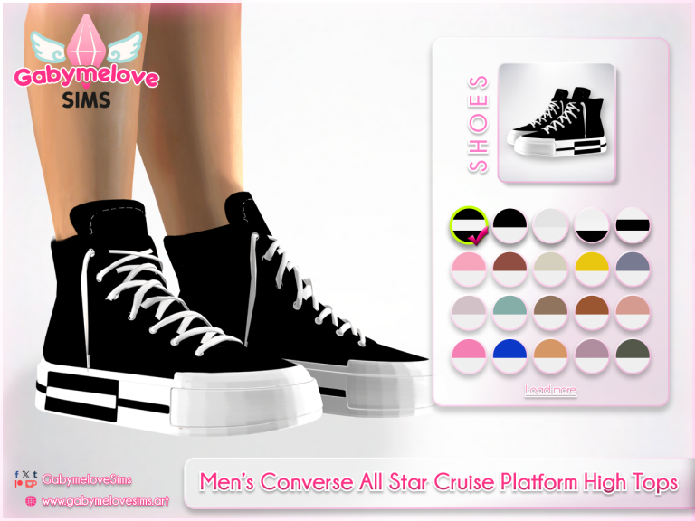 Men's Converse All Star Cruise platform high tops - The Sims 4 Catalog