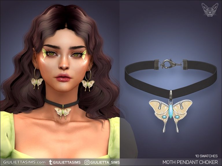 Moth Pendant Choker - The Sims 4 Catalog