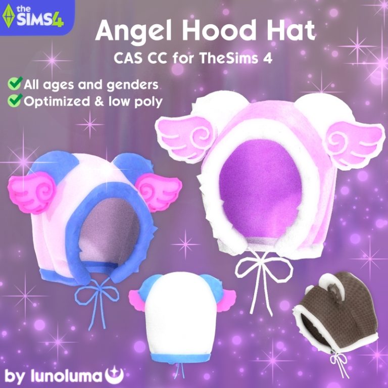 Angel Hood Hat 🪽 Cas Cc For Thesims 4 - The Sims 4 Catalog